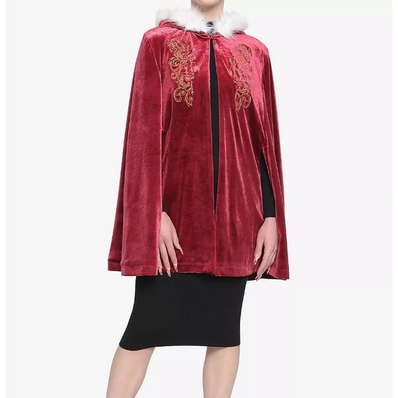 Disney | Jackets & Coats | Disney Beauty The Beast Belle Hooded Red ...